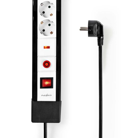6-way power strip Schuko female with switch 3.0 meters . 1x Schuko male ...