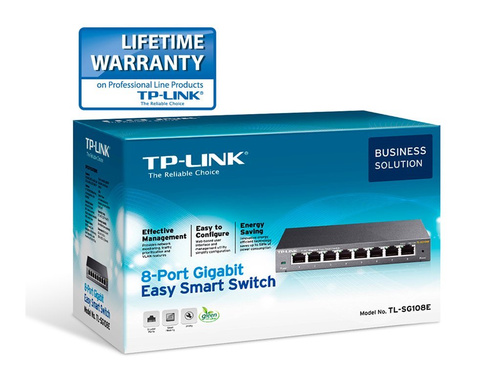 Switch TP-Link 1Gbit 8P TL-SG108E IPTV SmartSwitch - Computer.is