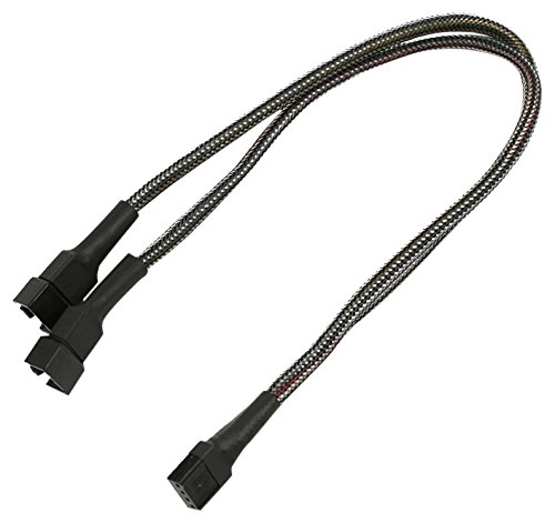 Internal 0.3m 4-Pin PWM 2 x 4-Pin PWM Carbon Power Cable - Computer.is