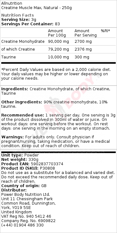 Creatine Muscle Max - 500g - Hi-Fit