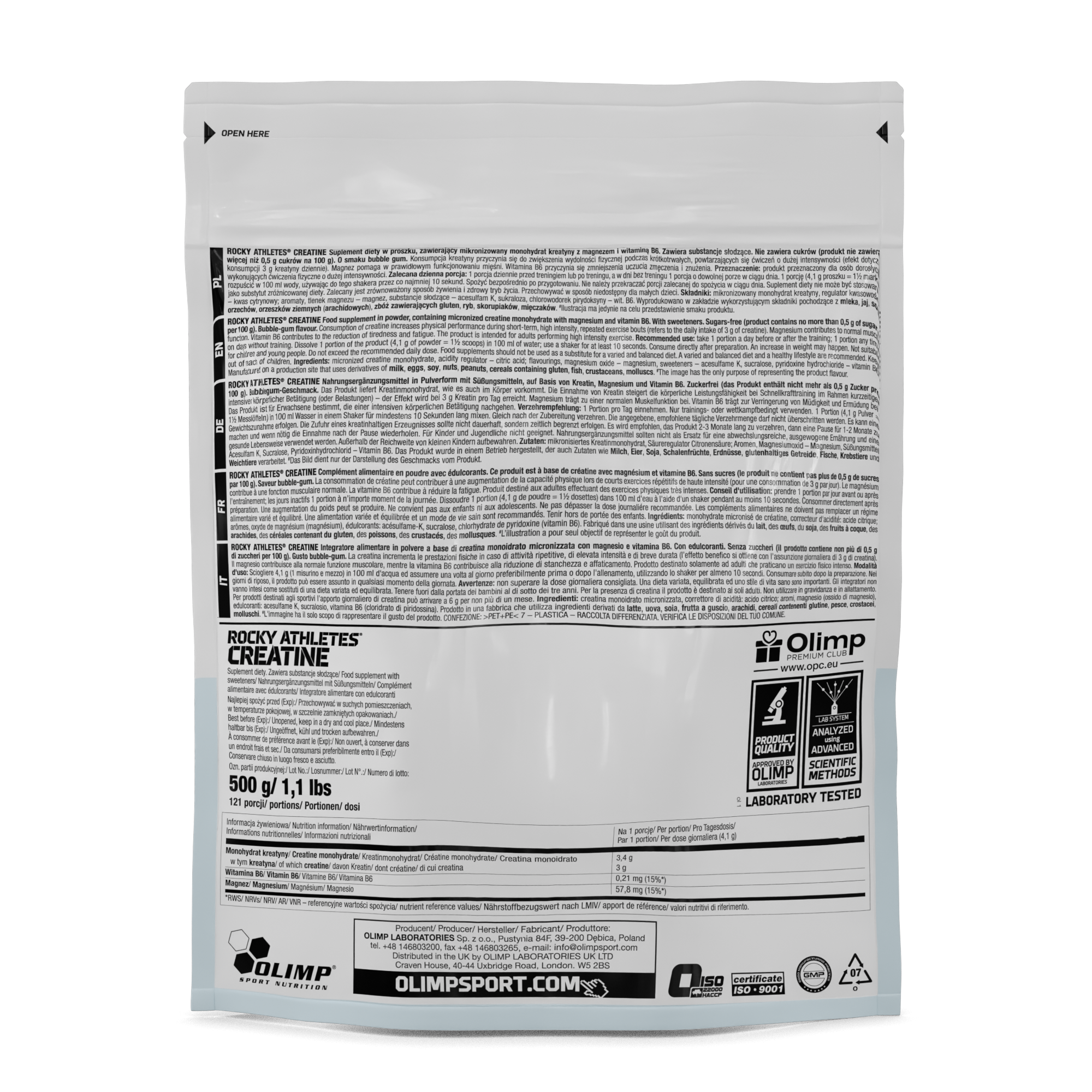 Rocky Athletes Creatine 500g BAG - Hi-Fit